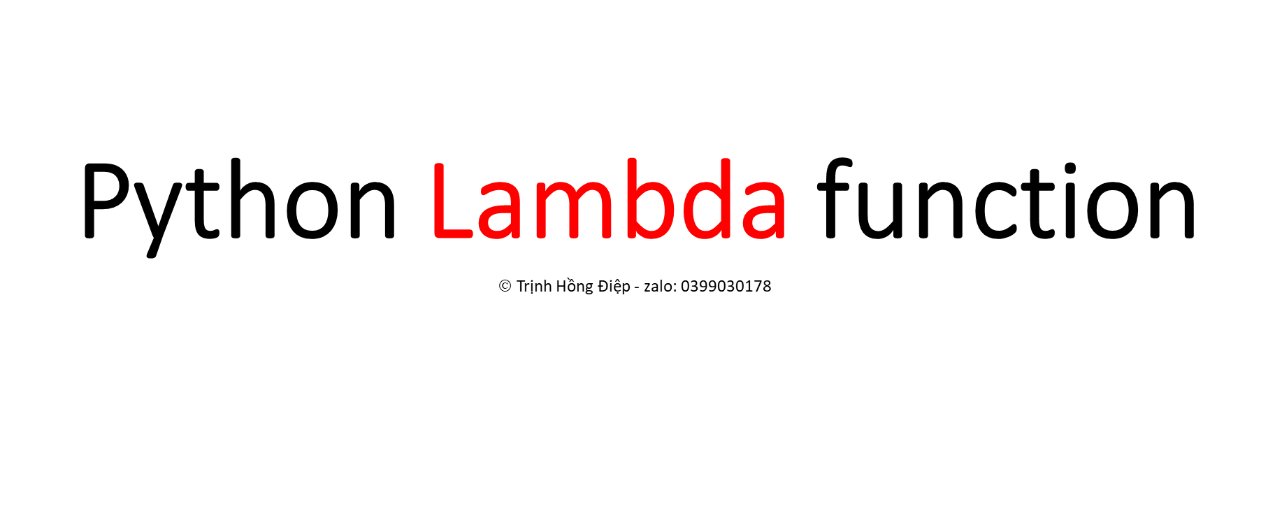 Python Lambda function - Học IT từ cơ bản đến nâng cao